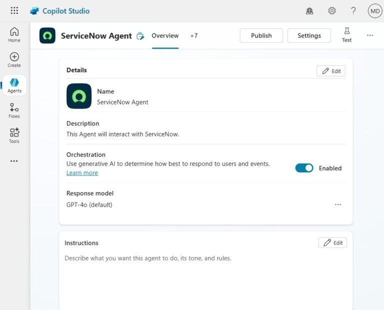 Copilot Studio: ServiceNow Connect Knowledge Base + Incidents