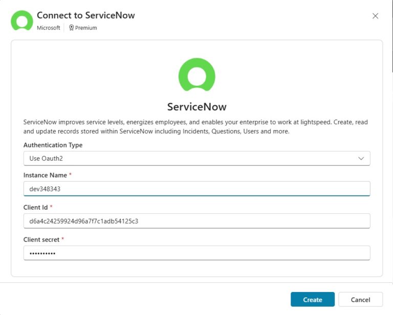 Copilot Studio: ServiceNow Connect Knowledge Base + Incidents