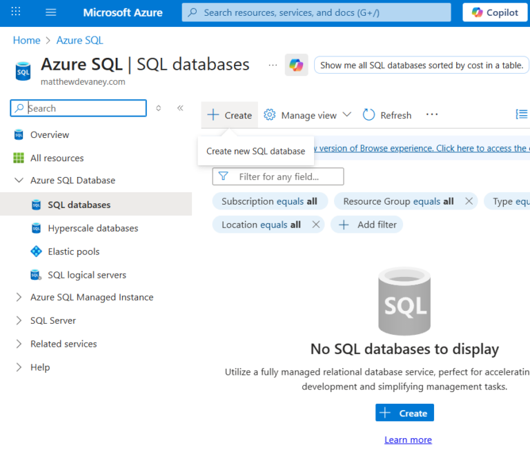 Copilot Studio: Connect An Azure SQL Database As Knowledge