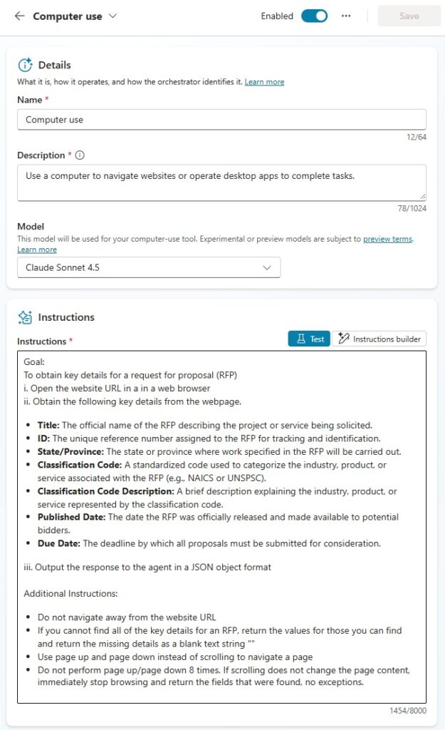 Extract Website Data With Computer Use In Copilot Studio
